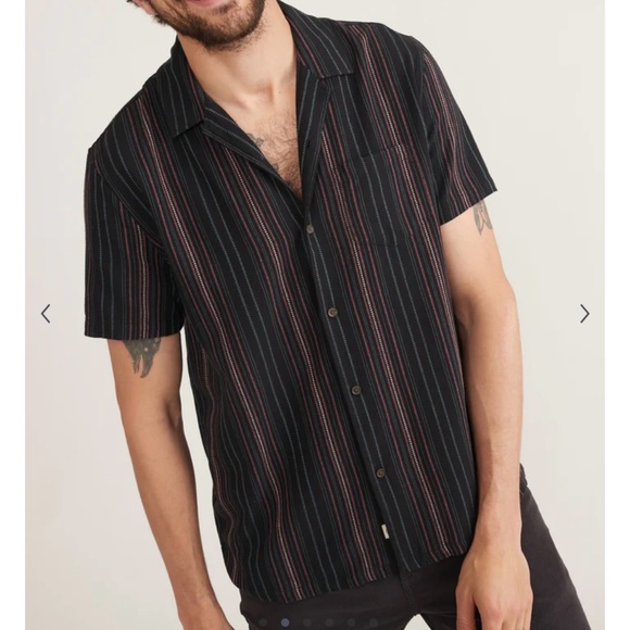 Marine Layer | Shirts | Vertical Stripe Resort Shirt In Black Multiple ...